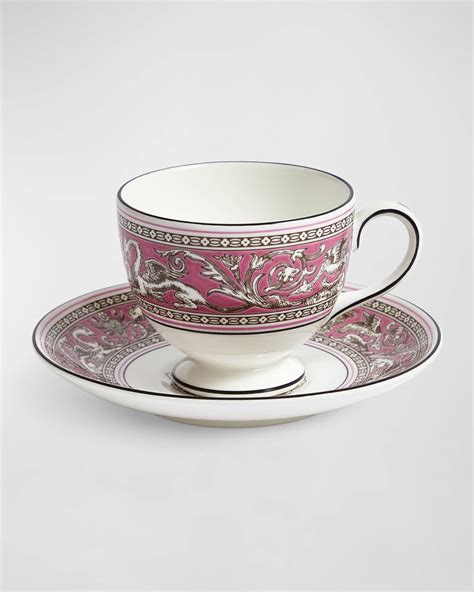 Wedgwood Florentine Fuchsia Teacup And Saucer 61 Oz Neiman Marcus