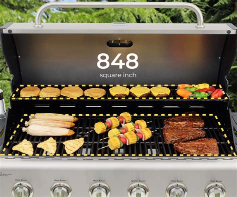 Kenmore 6 Burner Gas Grill With Side Burner Stainless Steel Kenmore