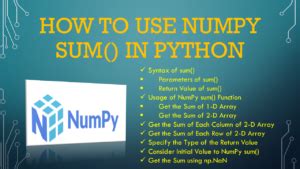 How To Use NumPy Sum In Python Spark By Examples