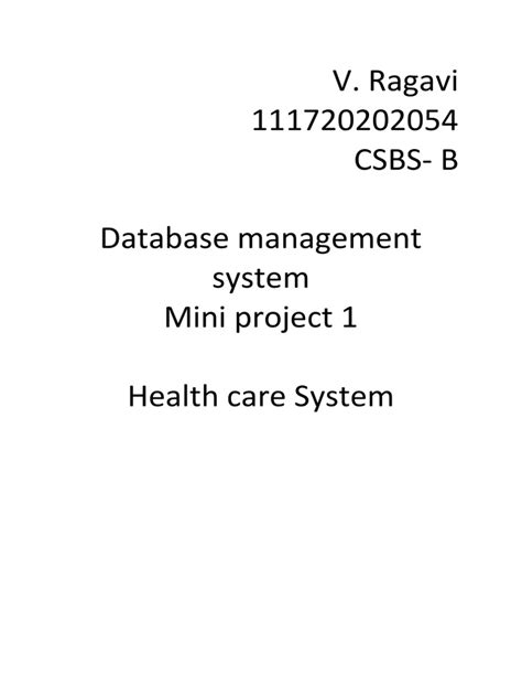 Dbms Miniproject 1 Pdf