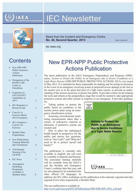 Pdf Contents New Epr Npp Public Protective Actions Publication€¦ · New Epr Npp Public