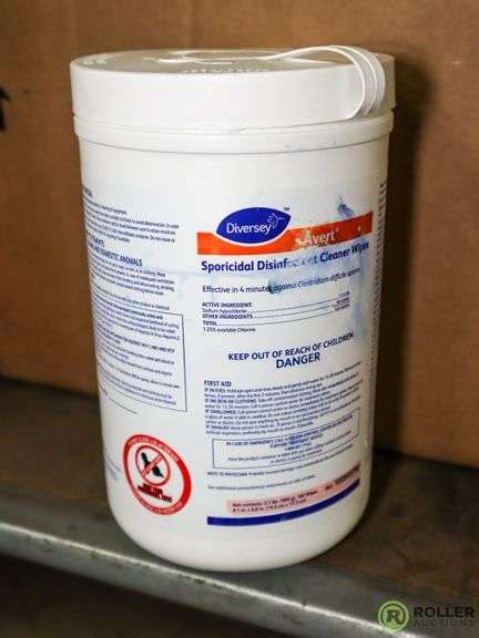 12 Diversy Avert Sporicidal Disinfectant Cleaner Wipes 160 Count Roller Auctions