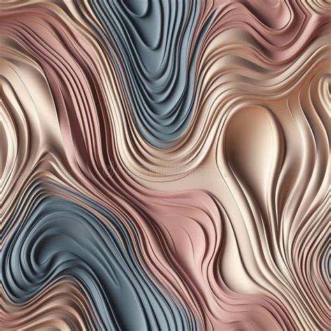 Abstract Seamless Tile Of Wavy Pastel Background Generative Ai Stock Illustration