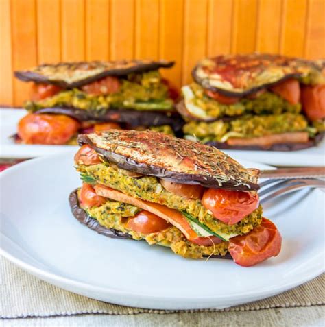 Baked Rice Hummus Stack