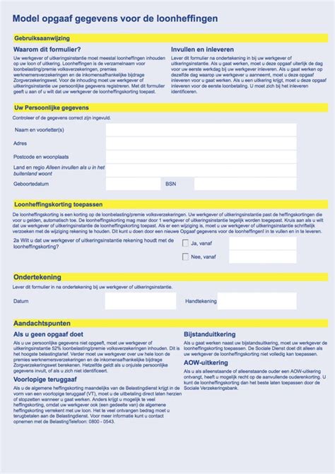 Loonbelasting Verklaring De Werkgeversdienst Hét Nieuwe Payroll