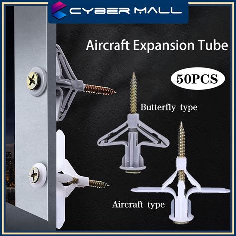 50pcs Plastic Drywall Anchor Airplane Expansion Tube Curtain Gypsum
