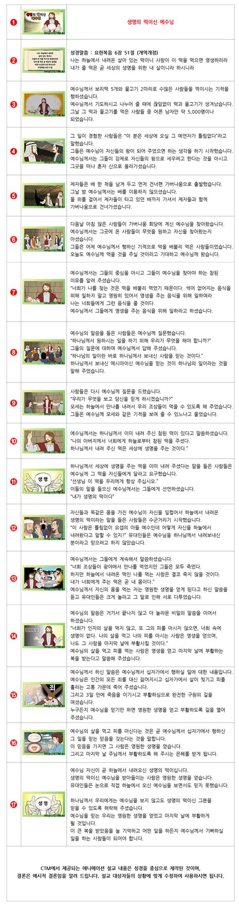 컴퓨터전문인선교회 애니메이션설교 생명의 떡이신 예수님