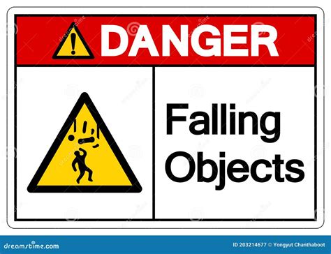 Danger Falling Objects Symbol Vector Illustration Isolated On White Background Label EPS10