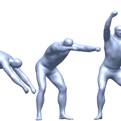 Isometric Interpolation Of Different Human Models Yellow Denotes