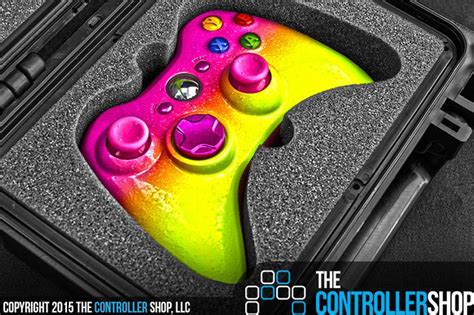 Neon Yellow Xbox 360 Controller With A Pink Fade And Our Microspeckle