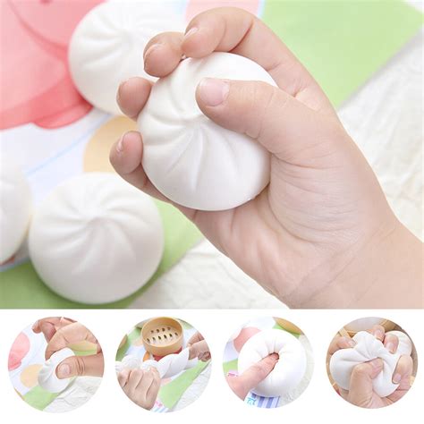 Simulation Squeeze Steamed Stuffed Bun Squishy Funny Sensory Fidget Toy