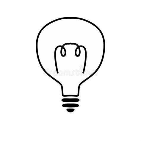 Bolbo De Energia Do Desenho De Cores De Linha Ilustração Stock