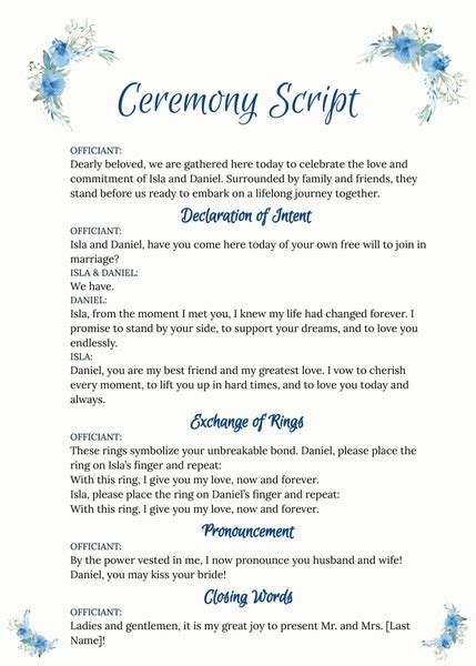 Wedding Ceremony Closing Script