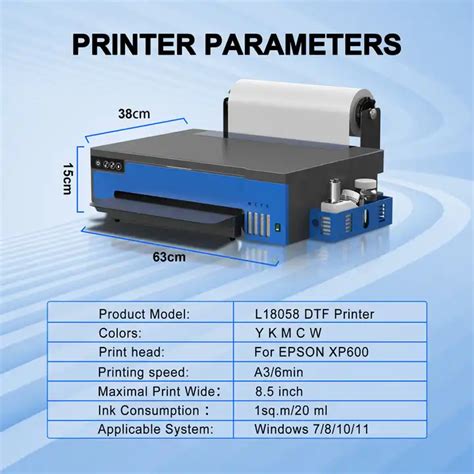 Small Business A3 Inkjet Printer Xp600 With 30cm Transfer Roll Film Dtf