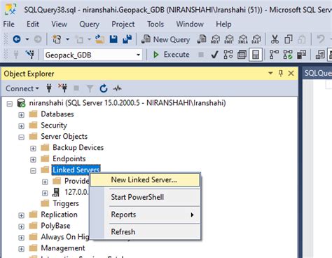 کاربرد Sql Server Linked Servers در اتصال سایر داده های سازمان به داده های مکانی Gis