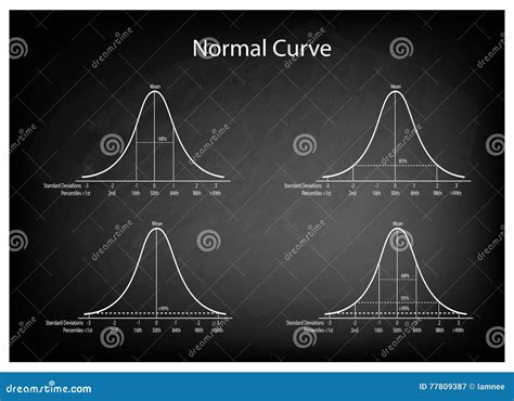 Normal Distribution Diagram On Green Chalkboard Background Stock Vector Illustration Of