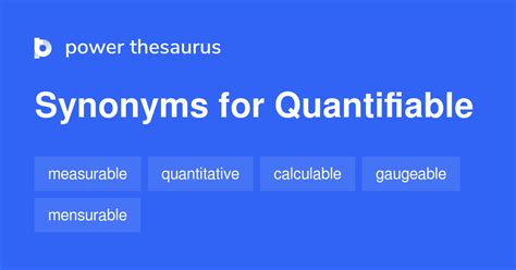 Quantifiable Synonyms 191 Similar Words And Phrases