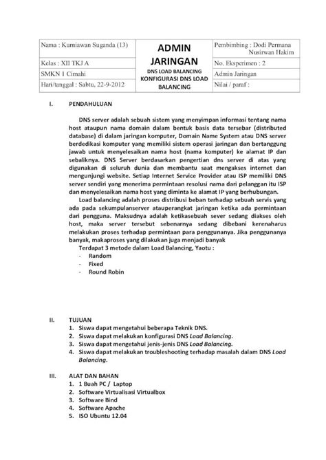 pdf laporan dns load balancing dokumen tips