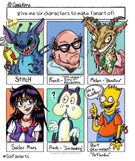 Six Fan Arts Challenge By Comickpro On Deviantart