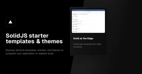 Solidjs Templates And Themes Vercel