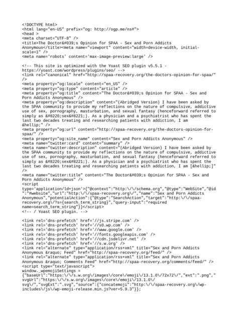 The Doctors Opinion For Spaa Sex And Porn Addicts Anonymous Pdf