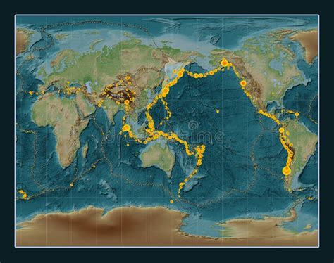 Okhotsk Tectonic Plate Wiki Gall Stereographic Earthquakes An Stock Illustration