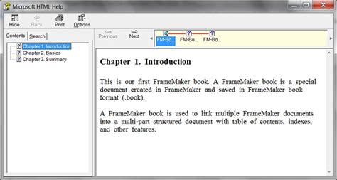 Microsoft HTML Help Files Generated By FrameMaker