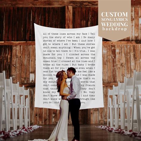 Custom Song Lyrics Wedding Backdrop Personalized Fabric Banner Etsy