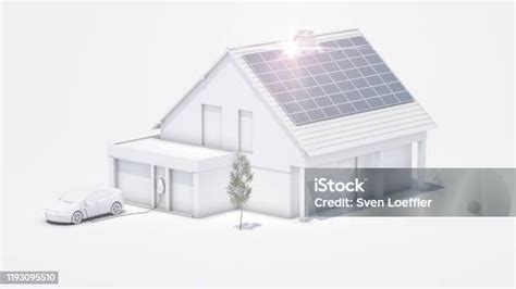 자신의 태양 전지 패널 3d 렌더링에서 전기와 집에서 자동차를 충전 집에 대한 스톡 사진 및 기타 이미지 집 태양전지판 태양 에너지 Istock