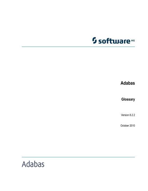 Adabas Glossary Software Ag Documentation