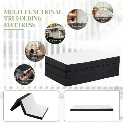 Smiaoer 3 Inches Tri Fold Memory Foam Mattress With Covertwin Xl Size