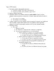 SPSS Guide 1 Docx Steps In SPSS Analysis 1 Descriptive Statistics Demographic Questions A