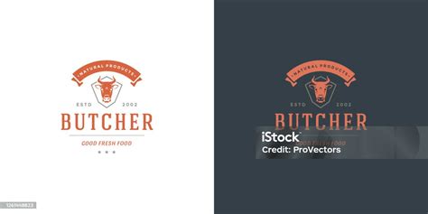 정육점 로고 벡터 일러스트라소 헤드 실루엣에 좋은 농장 또는 레스토랑 배지 암소에 대한 스톡 벡터 아트 및 기타 이미지 암소