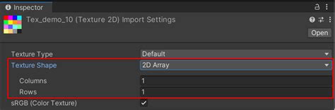 【unity】3d Textureや2d Texture Arrayのcolumnsとrowsをスクリプトから設定する Light11