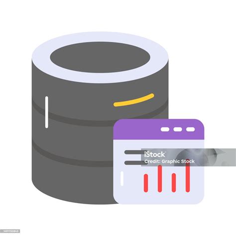 Bar Chart With Database Showing Concept Vector Of Database Analysis