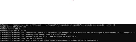 Error No Data To Collect In · Issue 3911 · Sitespeedio