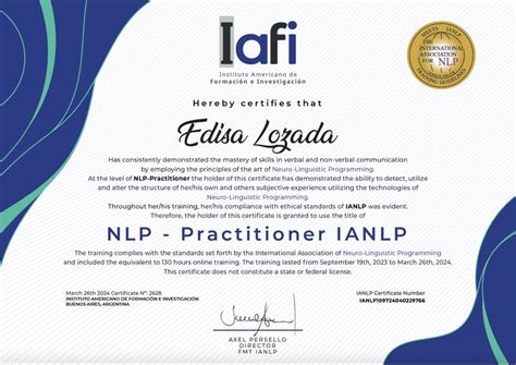 My Neuro Linguistic Programming Certificate Is Here 🎉 Edisa Lozada