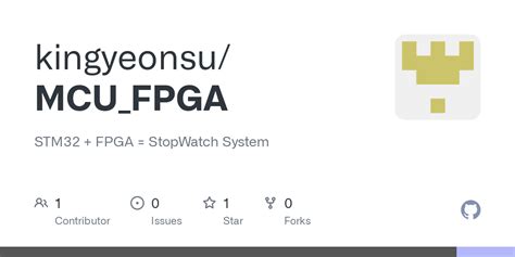 Github Kingyeonsumcufpga Stm32 Fpga Stopwatch System