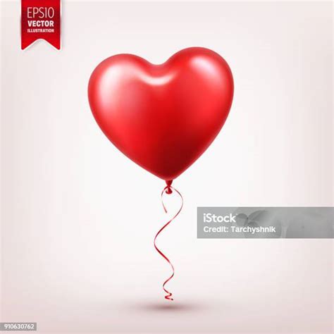 리본으로 발렌타인 빨간 풍선입니다 심장 모양입니다 사랑 하는 2 월 14 일 디자인에 대한 스톡 벡터 아트 및 기타 이미지 디자인 디자인 직업 리본 Istock