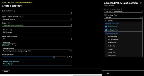 appeal for documentation to detail how to create self signed client auth certs in keyvault