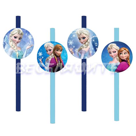 Парти сламки Замръзналото Кралство 10бр наш модел Онлайн магазин за парти артикули Веселяците