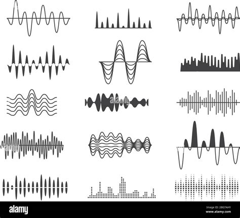 Sound Amplitude Waves Radio Signal Symbols Audio Music Equalizer