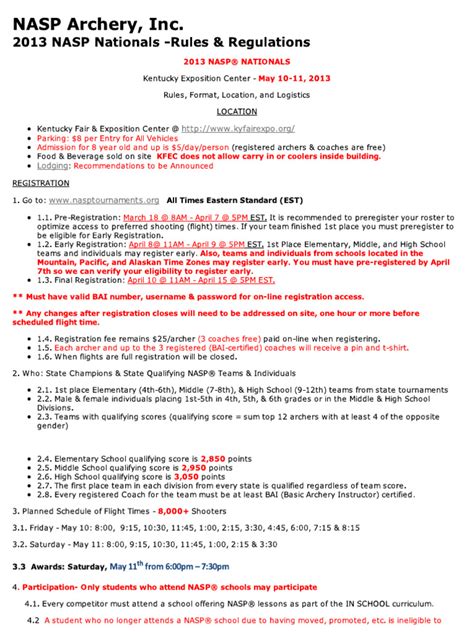 Nasp Archery Rules Pdf