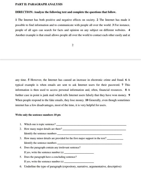 PART II PARAGRAPH ANALYSIS DIRECTION Analyze StudyX