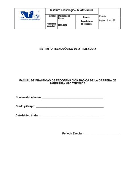 Manual De Programación Basica Mtd 1024 Pdf Programa De