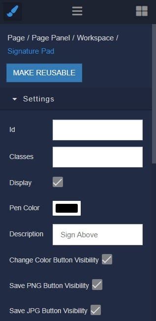 signature pad component backendless marketplace