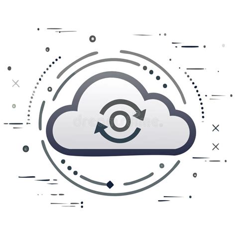 Cloud Computing Sync Icon With Circular Arrows And Abstract Data Flow Elements Stock