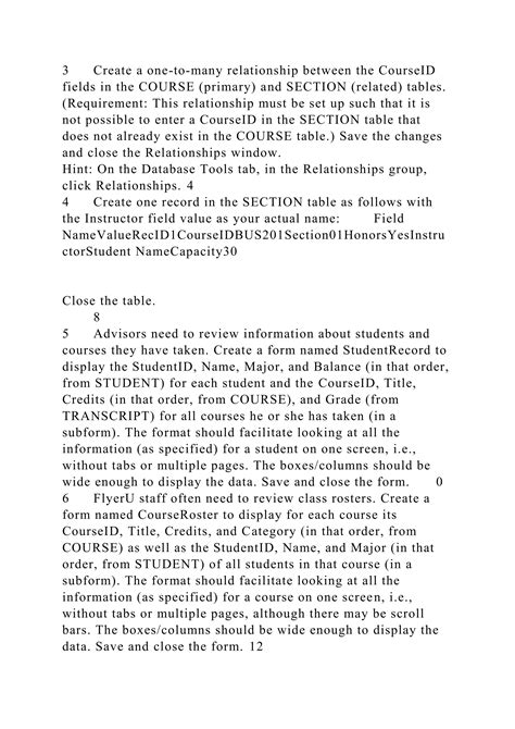 Office 2016 Myitlabgrader Instructionsaccess Projectmis 30docx