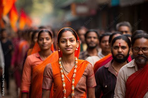 Ethnic Variety Group Of Indian People In Minorities Rights Day In India