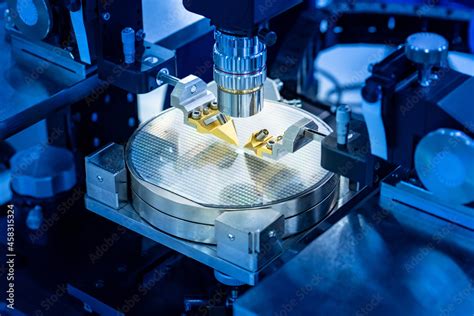 Close Up Of Examining Of Test Sample Of Microprocessor Microchips